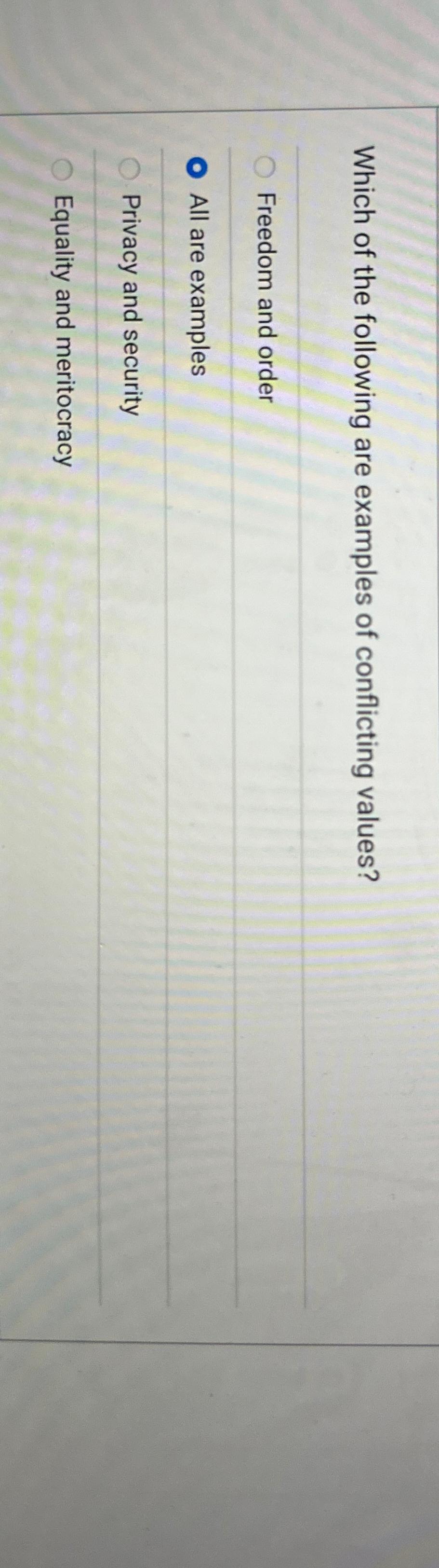 Solved Which of the following are examples of conflicting | Chegg.com