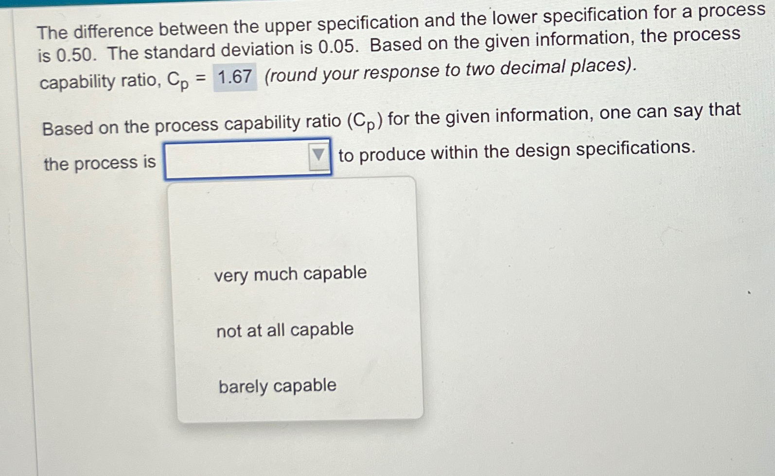 Solved The difference between the upper specification and | Chegg.com