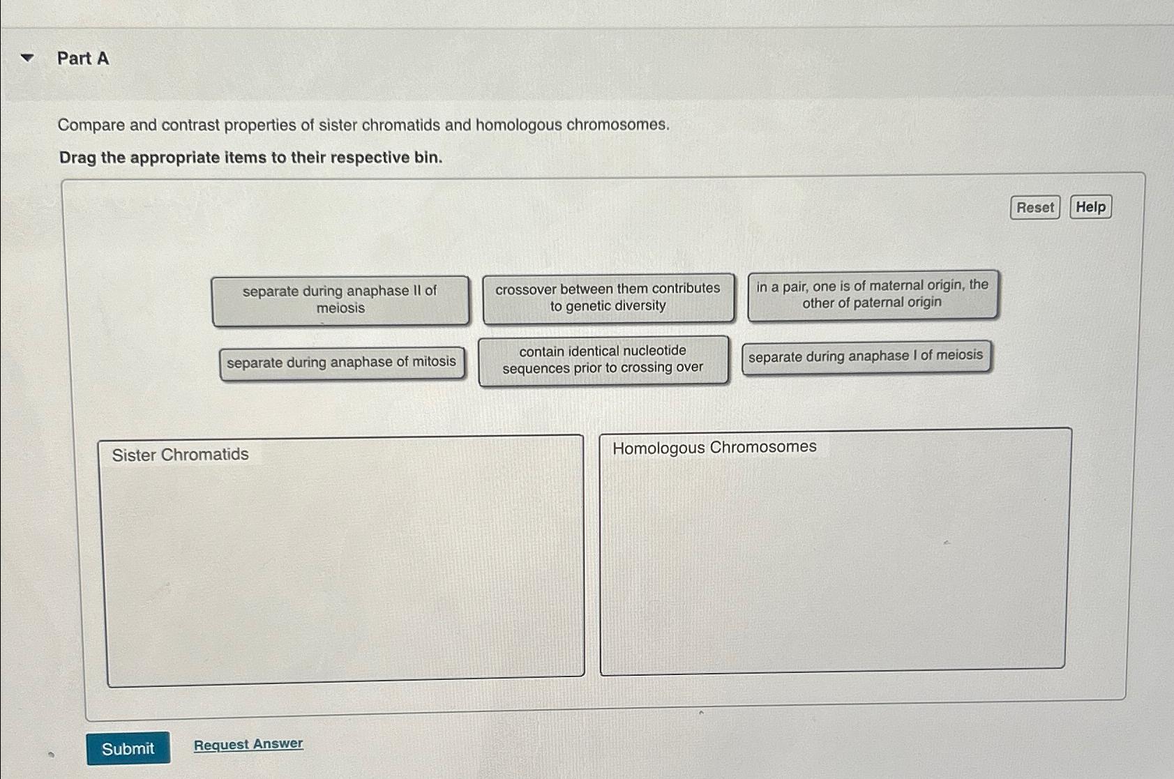 Solved Part ACompare and contrast properties of sister | Chegg.com