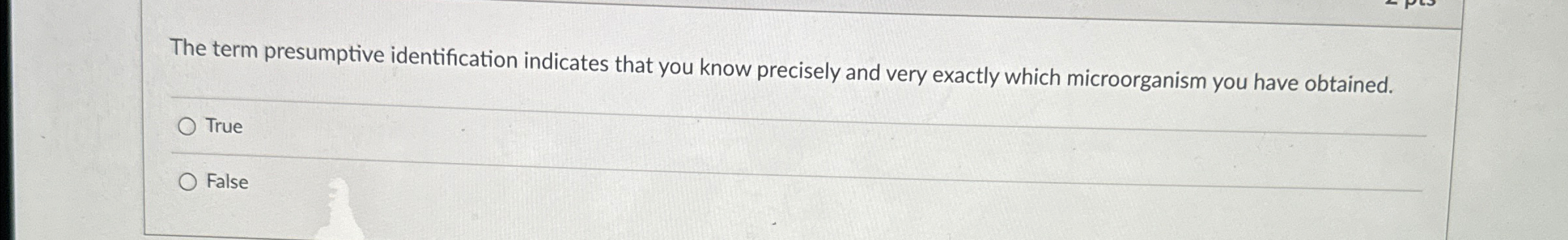 Solved The term presumptive identification indicates that | Chegg.com
