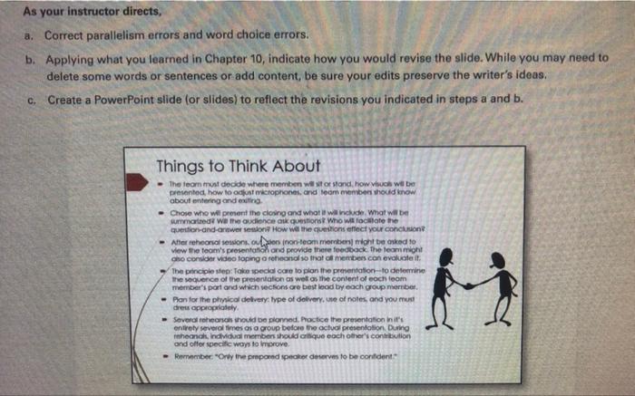 As your instructor directs, a. Correct parallelism | Chegg.com