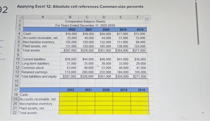 Solved Applying Excel 12: Absolute cell references | Chegg.com