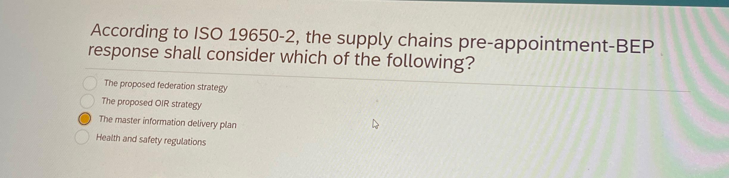 Solved According to ISO 19650-2, ﻿the supply chains | Chegg.com