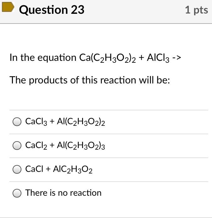 Solved In the equation Al + Fe(NO3)2 -> The products will be | Chegg.com