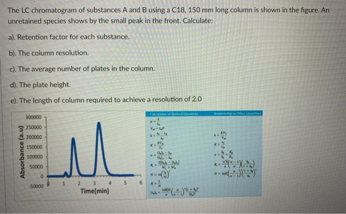 Solved The LC chromatogram of substances A and B using a | Chegg.com