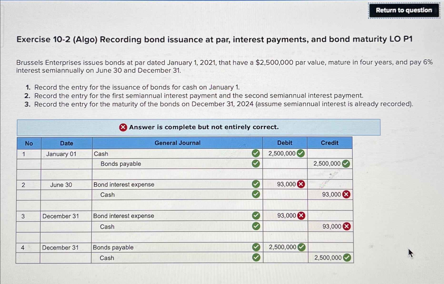 Solved Exercise 10 2 Algo ﻿recording Bond Issuance At Par