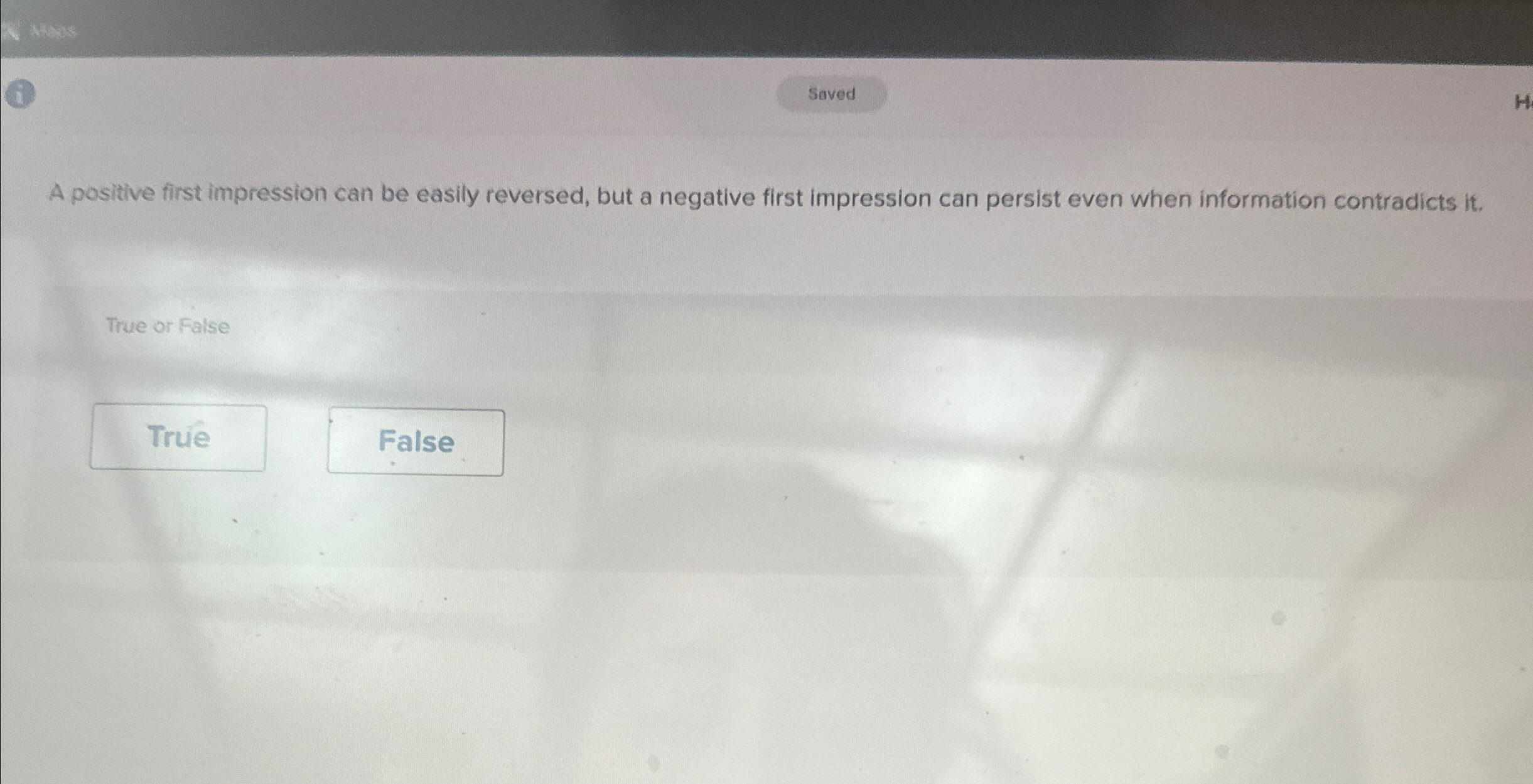 Solved ans(2)A positive first impression can be easily | Chegg.com