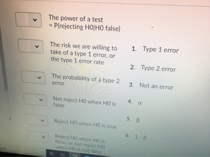 Solved The power of a test = P(rejecting HO|HO false) The | Chegg.com