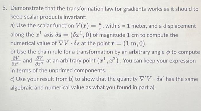 Solved 5. Demonstrate that the transformation law for | Chegg.com