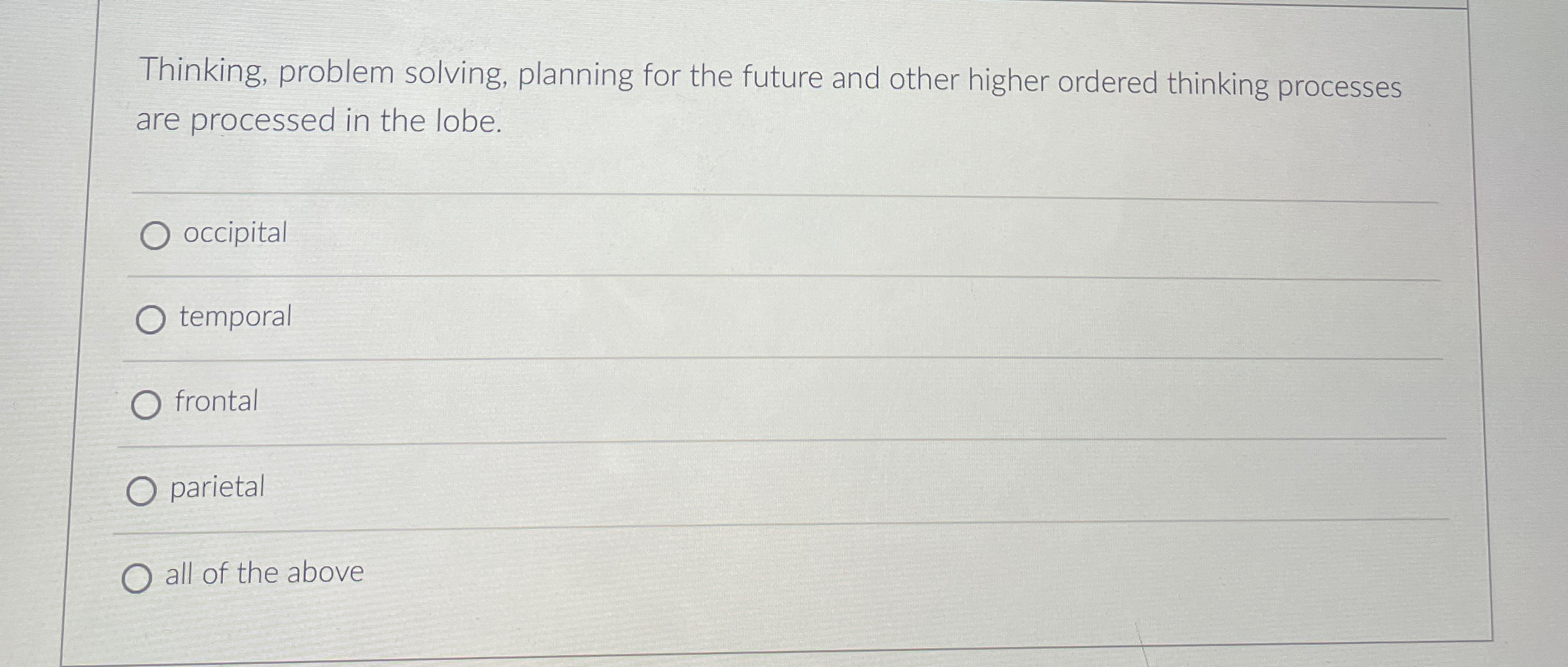 Solved Thinking, problem solving, planning for the future | Chegg.com