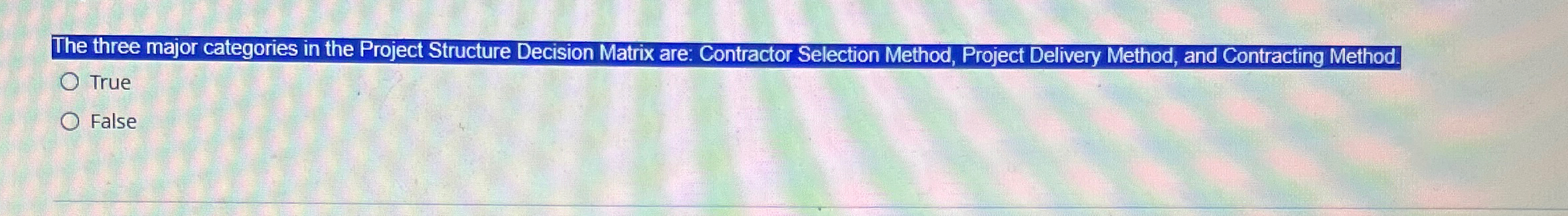 Solved The three major categories in the Project Structure | Chegg.com