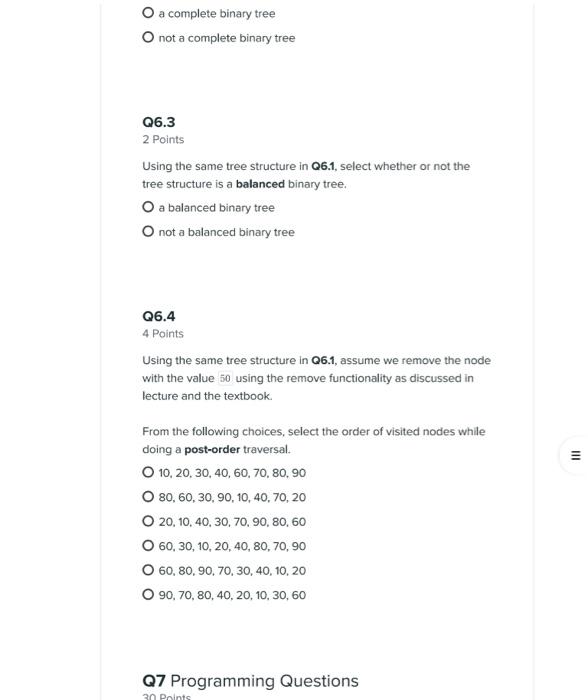 Solved Q6 Binary Search Trees 10 Points Answer each | Chegg.com Solved Q6 Binary Search Trees 10 Points Answer each | Chegg.com