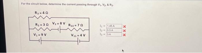 Solved For the circuit below, determine the current passing | Chegg.com