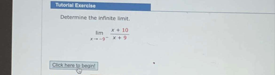 Solved Tutorial ExerciseDetermine the infinite | Chegg.com