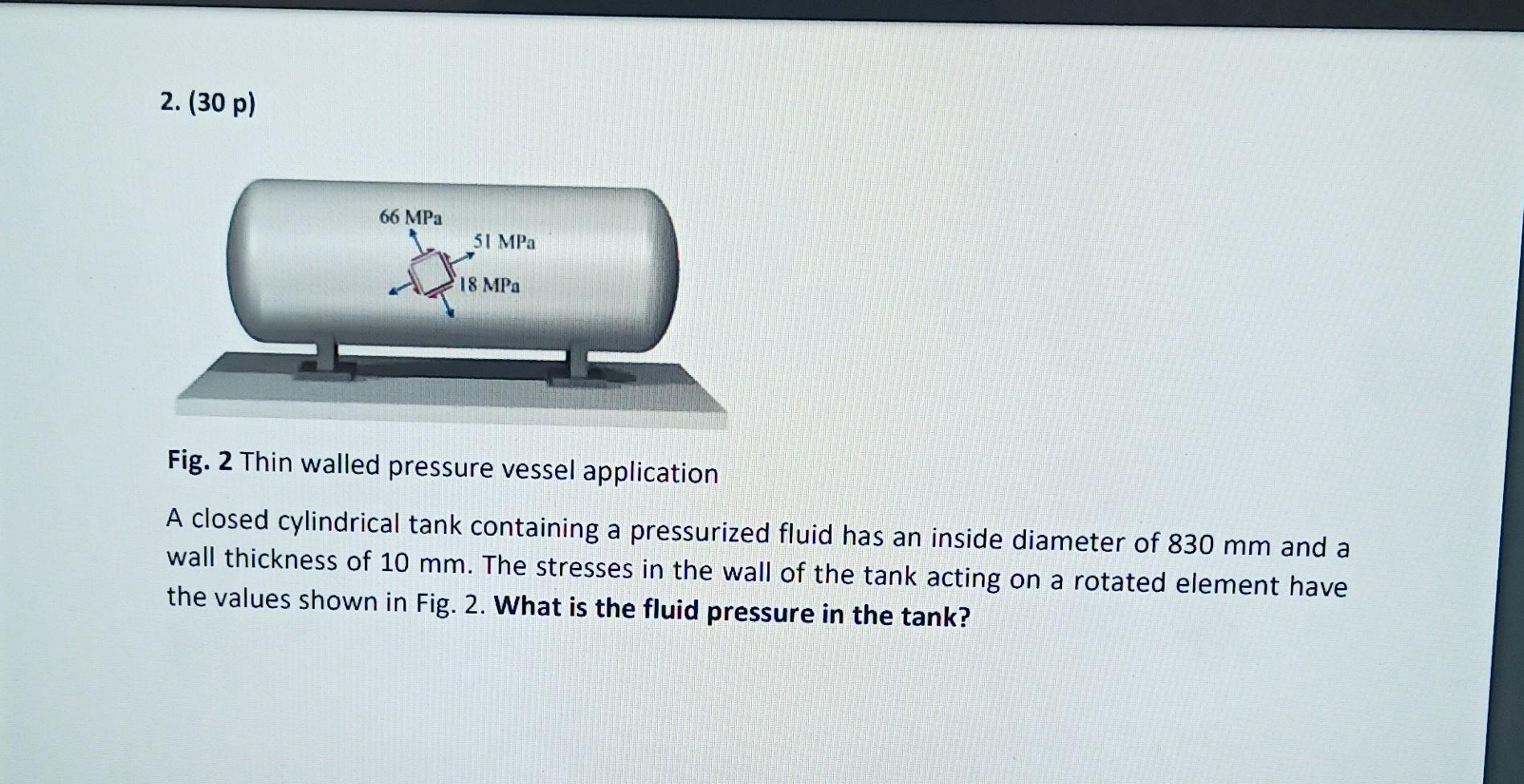 Solved Fig. 2 Thin walled pressure vessel application A | Chegg.com