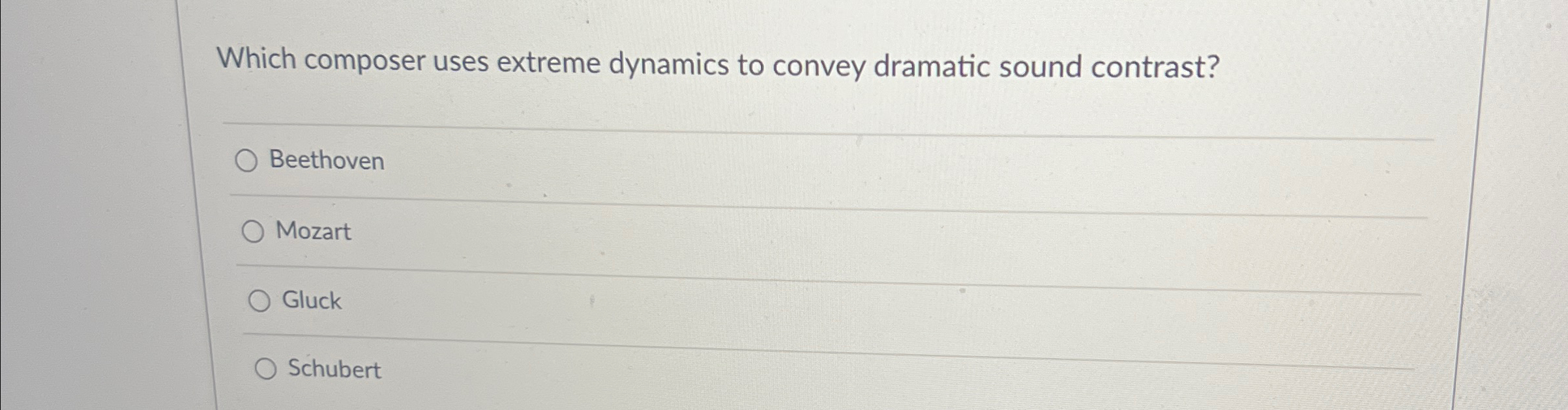 Solved Which composer uses extreme dynamics to convey | Chegg.com