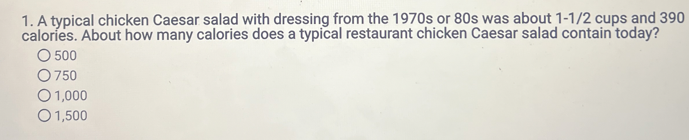 Solved A typical chicken Caesar salad with dressing from the | Chegg.com
