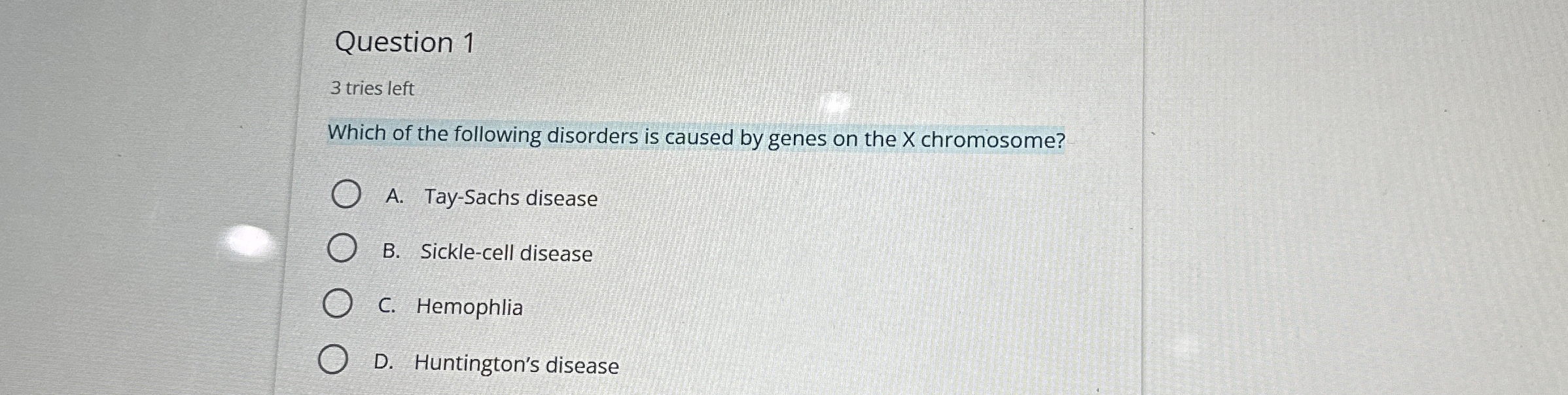 Solved Question 13 ﻿tries leftWhich of the following | Chegg.com