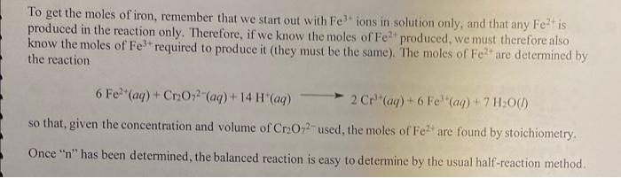 Solved Determine the:-moles of Cu in 15.00 mL-moles of Fe in | Chegg.com