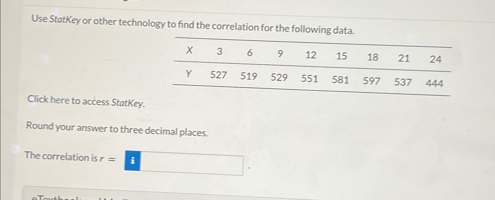 Solved Use StatKey or other technology to find the | Chegg.com
