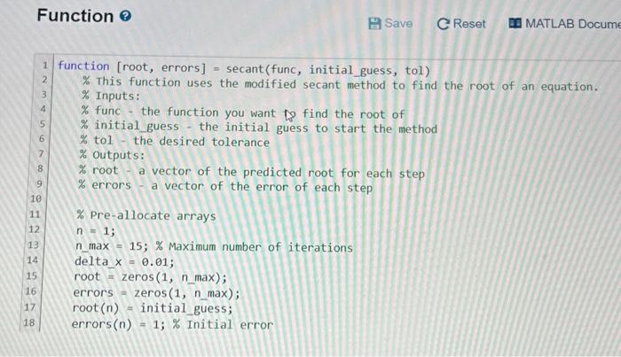 Solved Modified Secant Methods - Useful for certain | Chegg.com