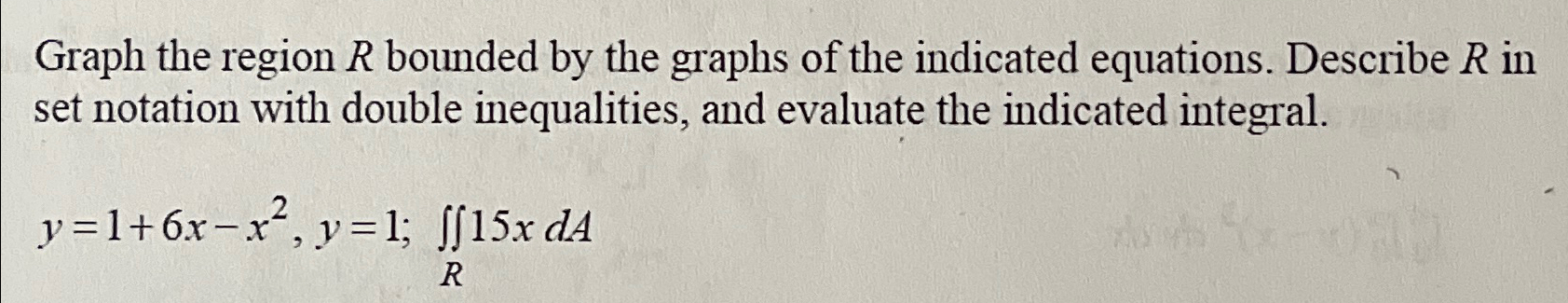 Solved Graph the region R ﻿bounded by the graphs of the | Chegg.com