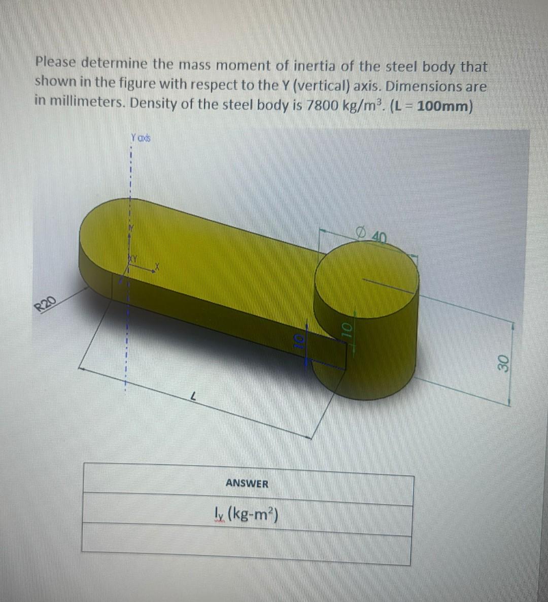 Solved Please Determine The Mass Moment Of Inertia Of The