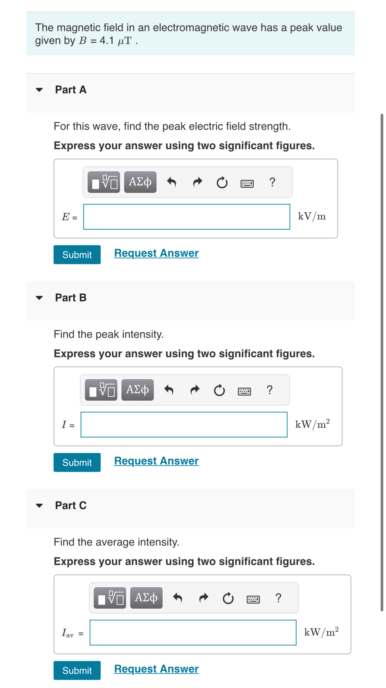 Solved The magnetic field in an electromagnetic wave has a | Chegg.com