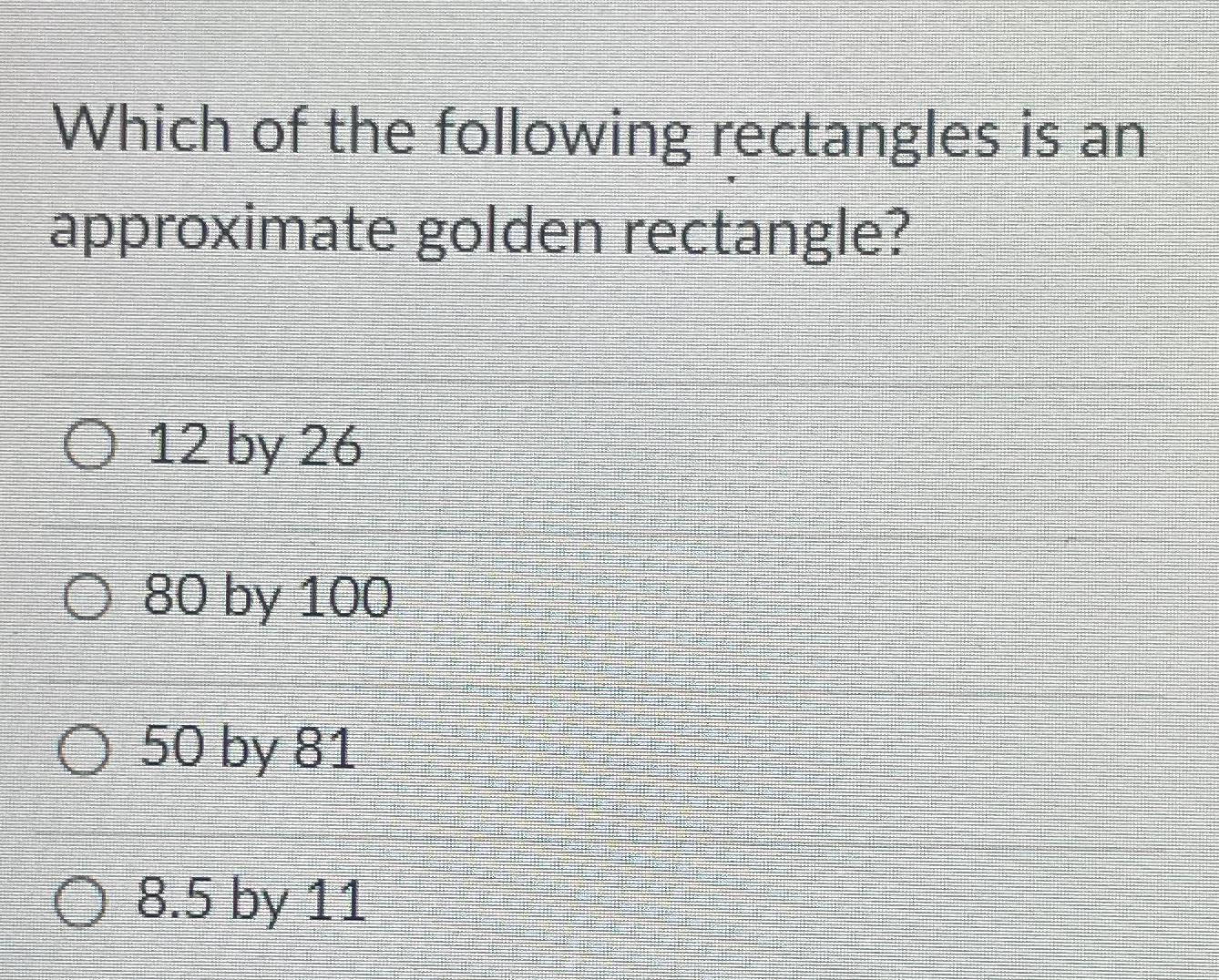 Solved Which of the following rectangles is an approximate | Chegg.com