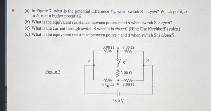 Solved (a) In Figure 7, what is the potential difference Vab | Chegg.com