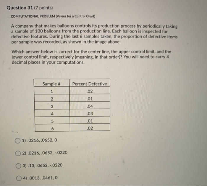 Solved Question 31 (7 points) COMPUTATIONAL PROBLEM (Values | Chegg.com