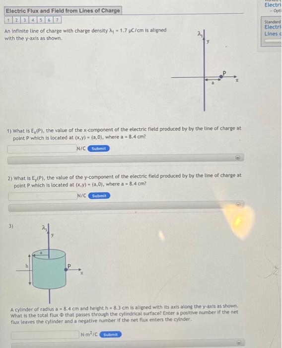 Solved Electric Flux and Field from Lines of Charge 2 3 4 5 | Chegg.com