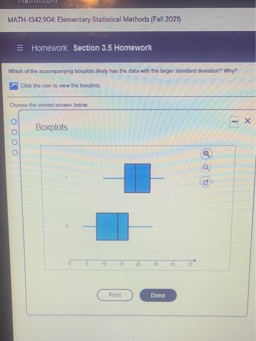 Solved MATH-1342.904: Elementary Statistical Methods (Fall | Chegg.com