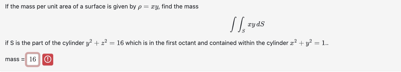 Solved If ﻿the mass per unit area of ﻿a surface is ﻿given | Chegg.com