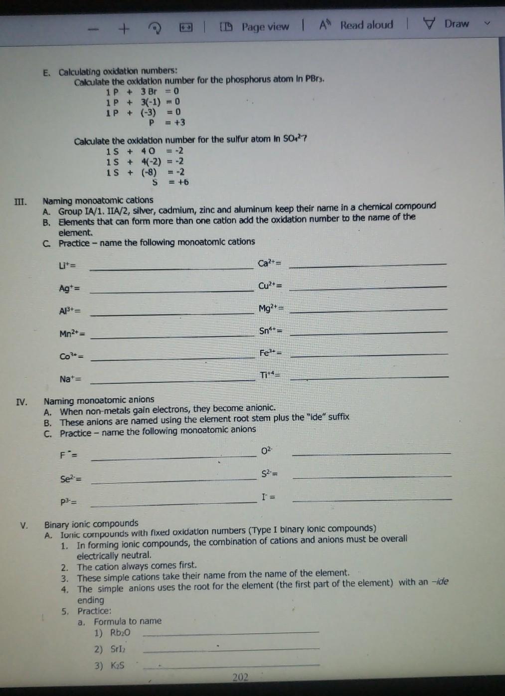 Solved Lab 15 -- Activity Naming Chemical Compounds I. | Chegg.com