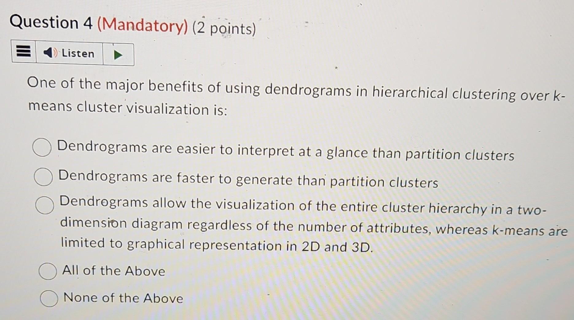 Solved Which of the following is true of the k-means | Chegg.com