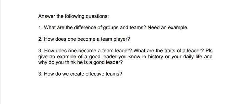 Solved Answer the following questions: 1. What are the | Chegg.com