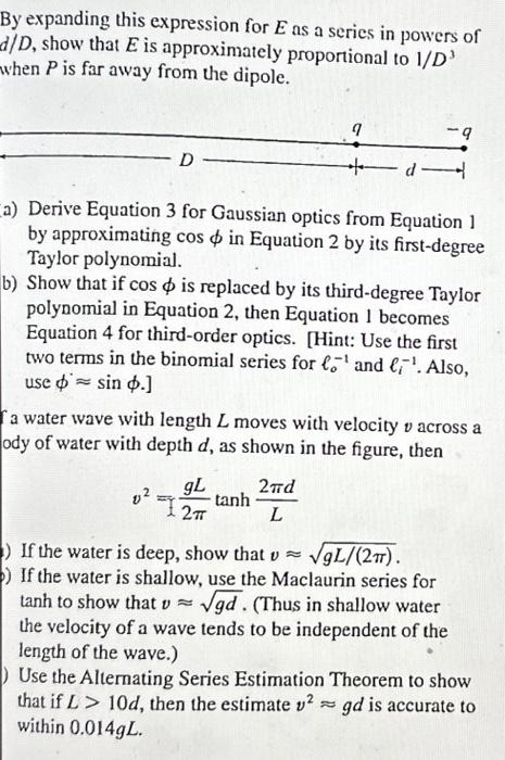 Solved By expanding this expression for E as a series in | Chegg.com
