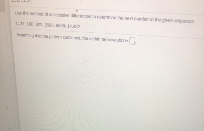 Solved Use the method of successive differences to determine | Chegg.com
