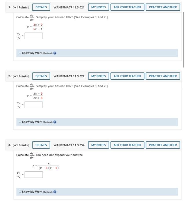 Solved 1. [-/1 Points) DETAILS WANEFMACZ 11.3.021. MY NOTES | Chegg.com Solved 1. [-/1 Points) DETAILS WANEFMACZ 11.3.021. MY NOTES | Chegg.com
