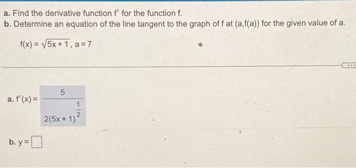 Solved a. Find the derivative function f' for the function | Chegg.com