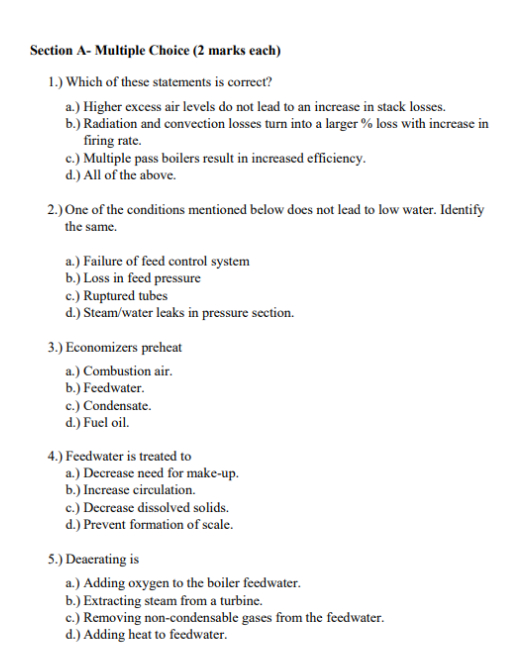 Solved Section A- ﻿Multiple Choice (2 ﻿marks each)1.) ﻿Which | Chegg.com