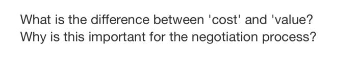 Solved What is the difference between 'cost' and 'value? Why | Chegg.com