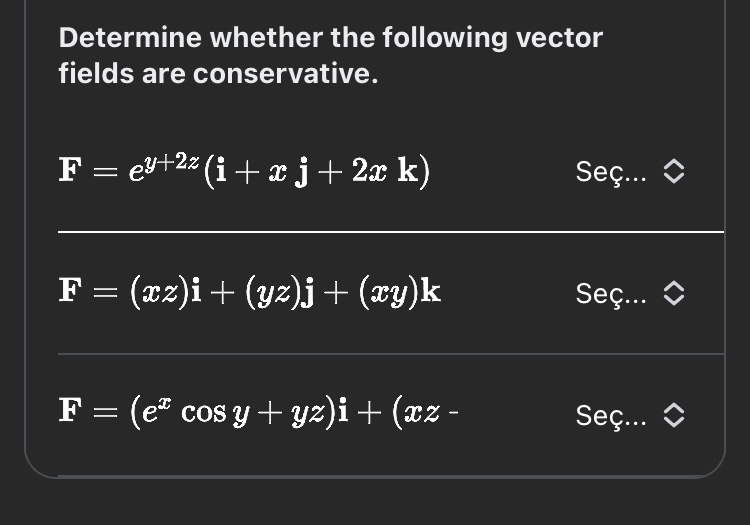 Solved Determine whether the following vector fields are | Chegg.com