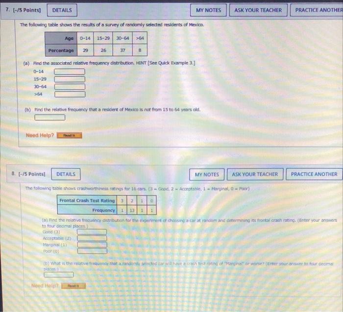 Solved ASK YOUR TEACHER PRACTICE ANOTHER 7. (-/5 Points] | Chegg.com