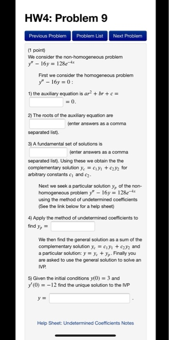 Solved HW4: Problem 9 Previous Problem Problem List Next | Chegg.com