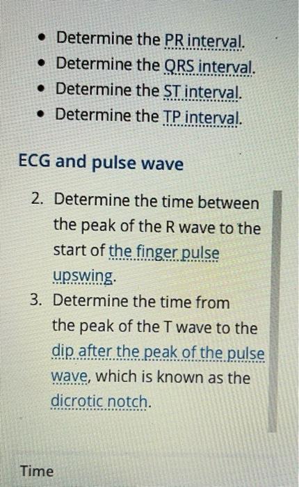 Solved M + ECG (mv) 3 1. Enter the time durations into the | Chegg.com