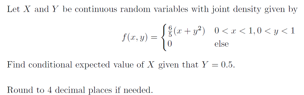 Solved Let x ﻿and Y ﻿be continuous random variables with | Chegg.com