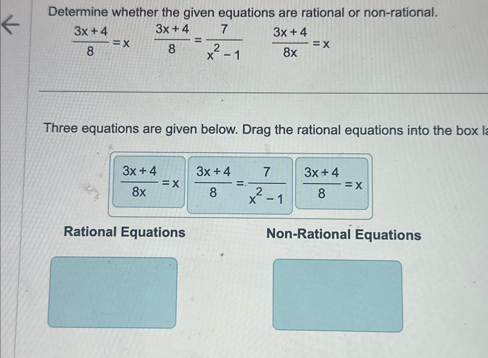Solved Determine whether the given equations are rational or | Chegg.com