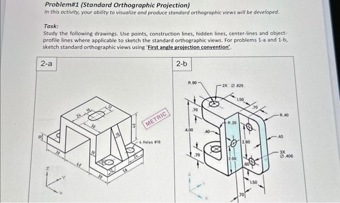 Problem\#1 (Standard Orthographic Projection) In this | Chegg.com